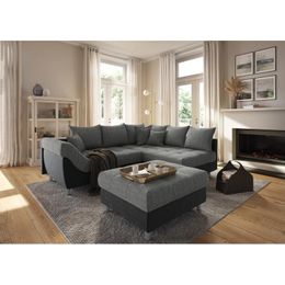 Collection AB Ecksofa &raquo;Innsbruck L-Form, B: 247 cm&laquo; 3 Zierkissen, Federkern schwarz Microfaser PRIMABELLE (100% Polyester), Struktur (90% Polyester, 