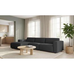 OTTO home Ecksofa &raquo;Naddine&laquo; B. 318 cm, L-Form, Strukturstoff M&eacute;lange-Effekt, Wellenunterfederung 100% Polyester B/H/T: 318cm x 75cm x 156cm, Struktur,