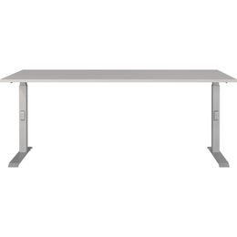 Germania Schreibtisch &raquo;Downey&laquo; h&ouml;henverstellbar von 68-91 cm, verf&uuml;gbar in verschiedenen Breiten silber B/H/T: 180cm x 91cm x 80cm, Gestellfarbe 