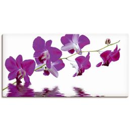 Artland Leinwandbild &raquo;Violette Orchideen&laquo; Blumen 1 Stk. tlg. auf Holzrahmen gespannt lila Leinwand B/H/T: 60cm x 30cm, Leinwandbild Blumen Querformat, 1 Stk.