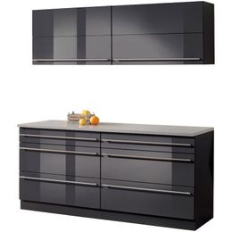 Wiho-K&uuml;chen wiho K&uuml;chen K&uuml;che &raquo;Chicago&laquo; ohne E-Ger&auml;te, Gesamtbreite 180 cm grau B/H/T: 180cm