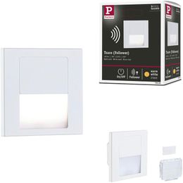 Paulmann LED Einbauleuchte &raquo;LED Wandeinbauleuchte Tsaro eckig 80x36mm&laquo; 1 Stk. Warmwei&szlig; wei&szlig; 1, H: 8cm, 1 Stk.