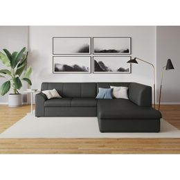 DOMO collection Ecksofa &raquo;Topper zeitlos elegant, kompakte Stellma&szlig;eL-Form&laquo; mit Ottomane, wahlweise mit Schlaffunktion grau B/H/T: 237cm x 78cm x 200cm