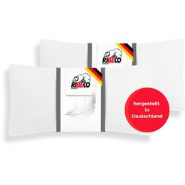 Ribeco Federkissen &raquo;Johanna Kopfkissen 1-tlg. oder 2-tlg.: 40x80 cm, 80x80 cm erh&auml;ltlich!&laquo; F&uuml;llung: 90Federn10Daunen Bezug: Baumwolle 2 Stk. tlg. 