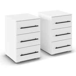 OTTO home Nachtkommode &raquo;Nachttisch Nachtkonsole Nachtschrank RONDO 2er-Set&laquo; Set, Breite 40 / H&ouml;he 61 cm, 2 Stk. tlg. mit 3 ger&auml;umigen Schubladen 
