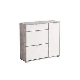 Home Affaire Schuhschrank &raquo;Arco 2, Schuhkommode, Schuhregal, Breite 102 cm&laquo; 2 Klappen mit Doppelschuhtrommeln, mit Schublade, in modernen Farben grau 