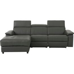 Home Affaire Ecksofa &raquo;Binado, L-Form,&laquo; mit manueller oder elektrischer Relaxfunktion mit USB-Anschluss grau Webstoff (95% Polyester/5% Nylon) B/H/T: 