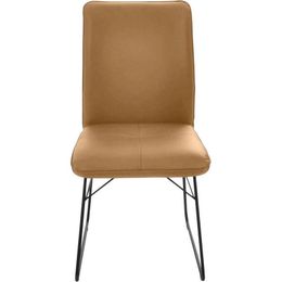 K+w Komfort & Wohnen K+W Komfort & Wohnen Kufenstuhl () 1 Stk.Drahtgestell in Metall schwarz, Griff am R&uuml;cken, Steppung im Sitz gelb B/H/T: 46cm x 91cm x 62cm, 1 Stk., 