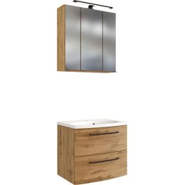 Welltime Badm&ouml;bel-Set &raquo;Chicago&laquo; 2 Stk. tlg. braun MDF B/H/T: 60cmcm x 200cmcm x 47cmcm