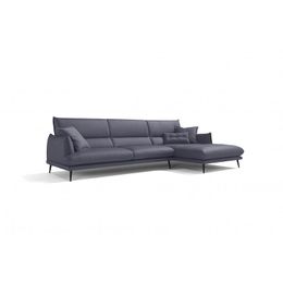 Egoitaliano Ecksofa &raquo;FUNNY, hochwertiges & aktuelles Design, bequeme R&uuml;ckenlehne, L-Form&laquo; hochwertiger Sitzkomfort, L-Form grau Leder B/H/T: 265cm x 90cm x 225cm,