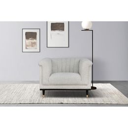 Home Affaire Sessel &raquo;Chamby&laquo; mit Holzrahmen unten und Steppung im Lehnenbereich beige 100% Polyester;Samtoptik (100% Polyester), Scheuertouren >