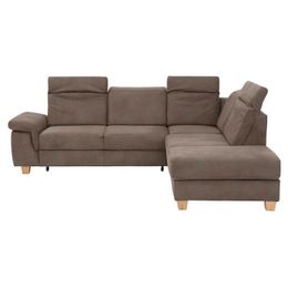 Home Affaire Ecksofa &raquo;Dalia L-Form&laquo; mit Federkernpolsterung, wahlweise mit Schlaffunktion, Bettkasten braun Luxus-Microfaser Florence (100% Polyester)