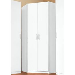 Priess Eckkleiderschrank &raquo;Bilbao&laquo; mit 3 verschiedenen Fronten wei&szlig; B/H/T: 193cm x 36cm, Front glatt