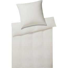 Elegante Bettw&auml;sche &raquo;Solid Stripe&laquo; 2 Stk. angenehmes Hautgef&uuml;hl wei&szlig; Mako-Jersey, Obermaterial: 100% Baumwolle B/L: 155cm x 220cm, 1 Stk., 1 Stk., Mako-Jersey,