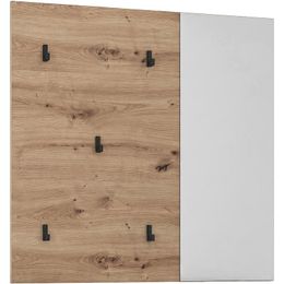 OTTO home Garderobenpaneel &raquo;FJELL, Breite 80cm, 5 Haken, Spiegel&laquo; Holzwerkstoff B/H/T: 80cm x 80cm x 6cm