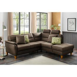 Home Affaire Ecksofa &raquo;Palmera L-Form, B: 236 cm&laquo; optional Schlaffunktion & Bettkasten, Federkern gr&uuml;n 100% Polyester;Struktur (100% Polyester);Luxus-