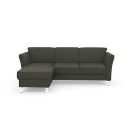 Sit & More sit&more Ecksofa &raquo;Visby L-Form&laquo; wahlweise mit Schlaffunktion und Bettkasten, frei im Raum stellbar grau B/H/T: 248cm x 87cm x 162cm, Struktur fein, 