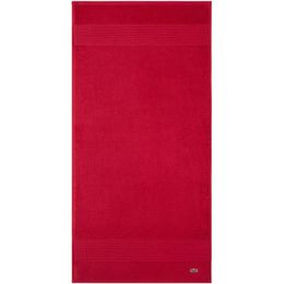 Lacoste Handtuch &raquo;LLECROCO&laquo; mit Label-Applikationen rot Frottier, Obermaterial: 100% Baumwolle B/L: 50cmx100cm, 1 Stk., Frottier