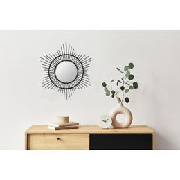 Kayoom Wandspiegel &raquo;Rattan Spiegel Aina 425&laquo; schwarz Spiegelglas B/H/T: 52cm x 52cm &Oslash; 52cm