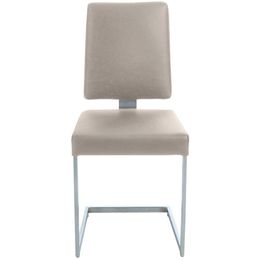 K+w Komfort & Wohnen K+W Komfort & Wohnen Freischwinger () stabiles Hochkantgestell, in Leder oder Microfaser grau B/H/T: 44cm x 96cm x 57cm, Leder Longlife BRONCO