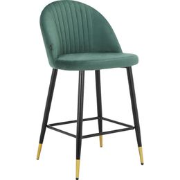 OTTO home Bistrostuhl &raquo;Embrosse&laquo; () 2 Stk.mit Sitz und R&uuml;cken gepolstert, in sch&ouml;nem Velourstoff, Sitzh&ouml;he 65 cm gr&uuml;n Stoff B/H/T: 48cm x 96cm x 55cm,