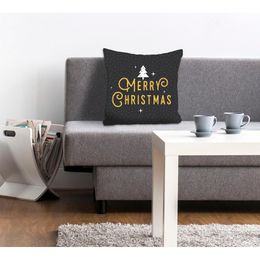 queence Dekokissen &raquo;Gaby&laquo; Kissenh&uuml;lle ohne F&uuml;llung, 1 St&uuml;ck schwarz Polyester B/L: 40cm x 40cm, 1 Stk.