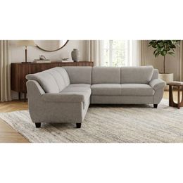 OTTO home Ecksofa &raquo;Silkeborg 251 x 251 cm, formsch&ouml;nes Sofa mit dunklen F&uuml;&szlig;en&laquo; aus haustierfreundlichem Pet Friendly Bezug grau 100% Polyester B/H/T: 