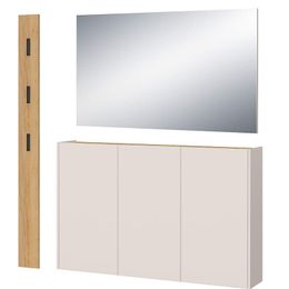 Germania Garderoben-Set &raquo;GW-Libbiano&laquo; 3 Stk. tlg. beige Holzwerkstoff B/H/T: 166cmcm x 200cmcm x 25cmcm,mit Garderobenpaneel, H&ouml;he Schrank 87cm