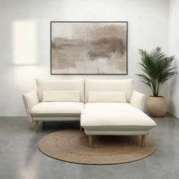 DOMO collection Ecksofa &raquo;Leuven kompakte Stellma&szlig;e, Breite 200 cm, schmale Armlehnen, L-Form&laquo; angenehm feste Polsterung, bodenfrei, 19 cm hohe 