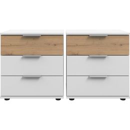 wimex Nachtkonsole &raquo;Gibraltar&laquo; in 2 H&ouml;hen, wahlweise im 2er Set wei&szlig; Holzwerkstoff B/H/T: 52cm x 56cm x 38cm, 2 Nachtkonsolen, 3 Stk.