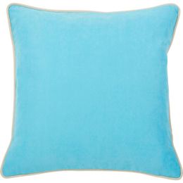 done. Dekokissen &raquo;Joy&laquo; unifarben, Rei&szlig;verschluss, Kissenh&uuml;le ohne F&uuml;llung, 1 St&uuml;ck blau Polyester B/L: 65cm x 65cm, 1 Stk.