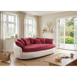COTTA Big-Sofa &raquo;Aruba&laquo; gem&uuml;tliches Megasofa in XXL in organischer Form mit vielen Kissen rot Luxus-Microfaser (100% Polyester); Microfaser-