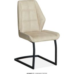OMG Design Esszimmerstuhl &raquo;Albany&laquo; (Set) 1 Stk.Esszimmerstuhl, pflegeleichter Bezug beige Polyester B/H/T: 51cm x 98cm x 62cm, 1 Stk., Stoff 
