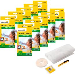 Schellenberg Fliegengitter-Gewebe &raquo;f&uuml;r Dachfenster mit Rei&szlig;verschluss&laquo; Set, 10 Stk. tlg. Insektenschutz ohne bohren, 150 x 180 cm, anthrazit und wei&szlig; 