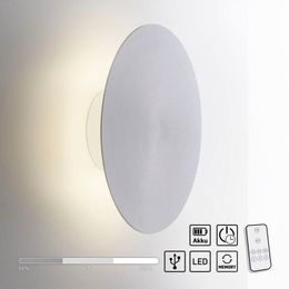 Paul Neuhaus Wandleuchte &raquo;AKKU PUNTU&laquo; LED-Board 1 Stk. Warmwei&szlig; grau 1, &Oslash; 25cm, 1 Stk.