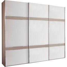 Wiemann Schwebet&uuml;renschrank &raquo;Rialto&laquo; hochwertige Glasfront mit Querriegeln wei&szlig; B/H/T: 246,3cm x 236cm x 67cm, T&uuml;ren: 3 Stk.