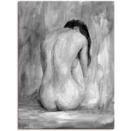 Artland Leinwandbild &raquo;Figur in schwarz & wei&szlig; II&laquo; Frau 1 Stk. tlg. auf Holzrahmen gespannt grau B/H/T: 45cm x 60cm, Leinwandbild Frau Hochformat, 1 Stk.