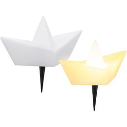 OTTO home LED Solarleuchte &raquo;Quirrell, 2er Set LED-Solar Schiff&laquo; LED-Modul 2 Stk. RGB Warmwei&szlig; mit Erdspie&szlig;en wei&szlig; 2 Stk.