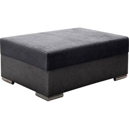 Collection AB Hocker &raquo;John, B: 100 cm&laquo; optional Federkernpolsterung grau 100%Polyester B/H/T: 100cm x 40cm x 70cm, Cord Microfaser PRIMABELLE , ohne 