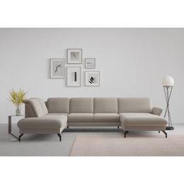 Sit & More sit&more Wohnlandschaft &raquo;Fashion U-Form&laquo; wahlweise mit Kopfteilverstellung, Vorziehsitz, motorisch, Metallf&uuml;&szlig;e braun B/H/T: 338cm x 84cm x 207cm, 