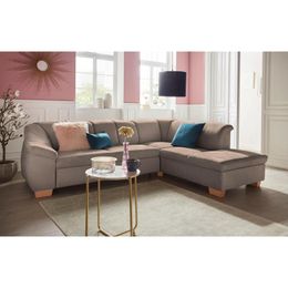 Sit & More sit&more Ecksofa &raquo;Santo L-Form&laquo; mit Federkern, wahlweise mit Schlaffunktion und Stauraum braun B/H/T: 272cm x 82cm x 206cm, Struktur weich, langer 