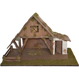 Krippe &raquo;Weihnachtsdeko&laquo; aus Holz, 47x22x30 cm, f&uuml;r Figuren bis 10 cm H&ouml;he braun Holzwerkstoff Einheitsgr&ouml;&szlig;e