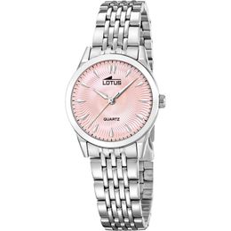 Lotus Damen Quarzuhr &raquo;Classic Steel&laquo; Armbanduhr, Damenuhr, Edelstahlarmband, analog rosa Einheitsgr&ouml;&szlig;e