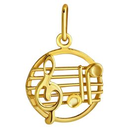 Firetti Damen Kettenanh&auml;nger &raquo;Schmuck Geschenk Gold 375 Halsschmuck Anh&auml;nger Halskette Noten&laquo; gold Gelbgold 375, 0,75 g