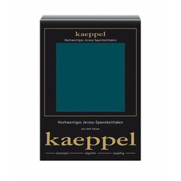 Kaeppel Spannbettlaken &raquo;Single Jersey Mako Elasthan&laquo; aus 97% Baumwolle und 3% Elasthan blau Jersey-Elasthan, Obermaterial: 97% Baumwolle, 3% Elasthan B/L: 