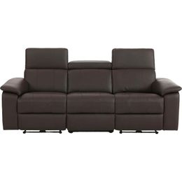 Home Affaire 3-Sitzer &raquo;Binado&laquo; mit manueller oder elektrischer Relaxfunktion mit USB-Anschluss braun Webstoff (95% Polyester/5% Nylon) B/H/T: 211cm x 