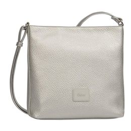 Gabor Damen Umh&auml;ngetasche &raquo;Elfie&laquo; Damen Schultertasche, Handtasche mit Logo-Aufn&auml;her silber B/H/T: 24,5cm x 23,5cm x 6cm