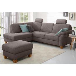 OTTO home Ecksofa &raquo;Borkum L-Form, B: 249 cm - OTTO. Verl&auml;ssliche Qualit&auml;t.&laquo; optional Schlaffunktion, Federkern braun Struktur (100% Polyester);Luxus-