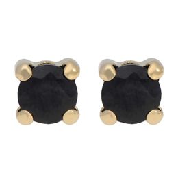 Firetti Damen Paar Ohrstecker &raquo;Schmuck Geschenk Gold 375 Ohrschmuck Ohrringe Solit&auml;r&laquo; mit Saphir, Smaragd oder Rubin schwarz 7mm, Gelbgold 375