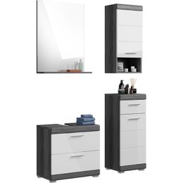 Welltime Badm&ouml;bel-Set &raquo;Siena, 4 teilig, bestehend aus:&laquo; Set, TOPSELLER!, 3 Stk. tlg. wei&szlig; Holzwerkstoff, MDF B/H/T: 112cmcm x 191cmcm x 34cmcm